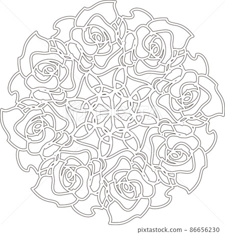 Gorgeous plant pattern line drawing - Stock Illustration [86656230] - PIXTA