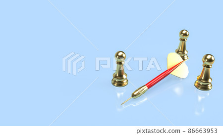 The darts and chess on blue background for...-插圖素材 [86663953] - PIXTA圖庫