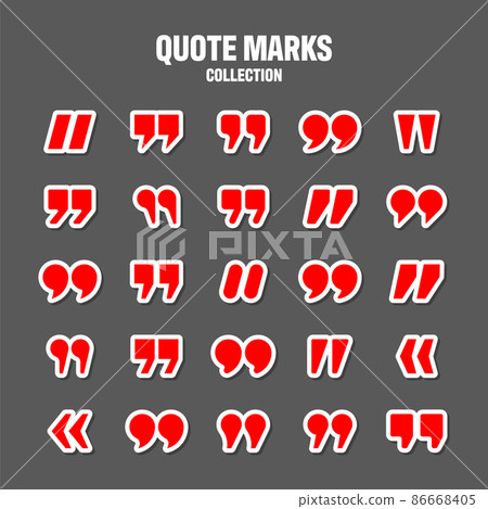 Quotation marks vector collection. Red quotes... - Stock Illustration ...