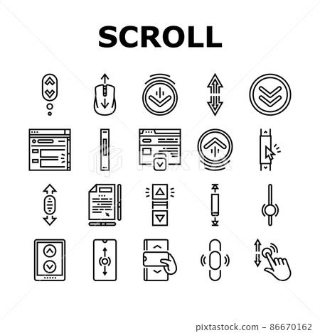 Scroll Computer Mouse Cursor Icons Set Vector-插圖素材 [86670162] - PIXTA圖庫