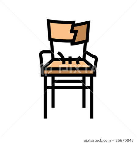 broken old chair color icon vector illustration - Stock Illustration ...