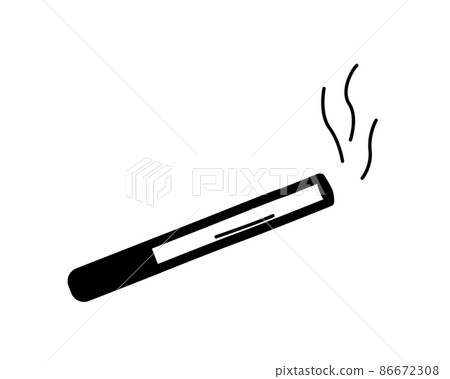 Cigarette with smoke doodle icon, vector... - Stock Illustration ...