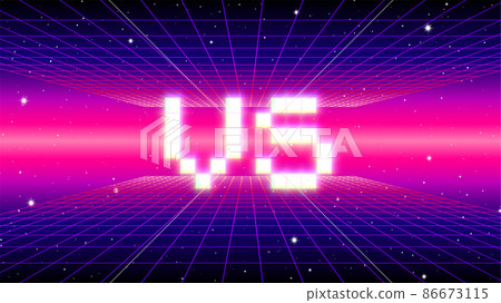 Versus sign with arcade game style with pixel... - Stock Illustration ...