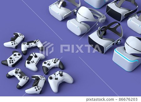 Top view virtual reality glasses and... - Stock Illustration [86676203 ...