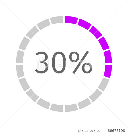 Round loading bar with 30 percent filled... - Stock Illustration ...