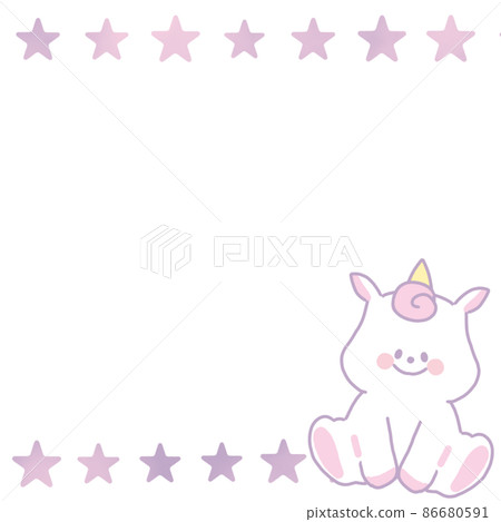 Unicorn square memo design frame - Stock Illustration [86680591] - PIXTA