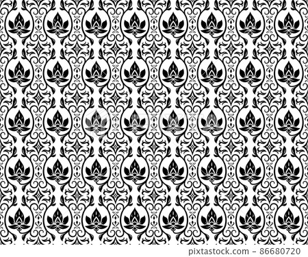 Asian pattern 05 (black) - Stock Illustration [86680720] - PIXTA