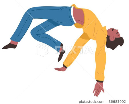 Male character falling down or dancing break style - Stock Illustration ...