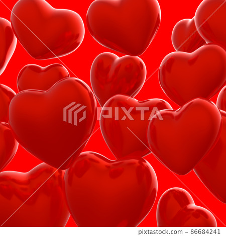 Red Metallic Heart on Red Background. Love... - Stock Illustration ...