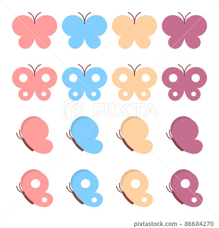 Spring hand-painted butterfly butterfly set... - Stock Illustration ...