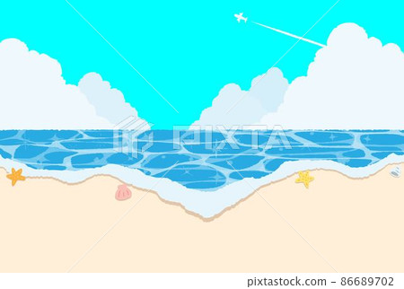Simple sea background illustration - Stock Illustration [86689702] - PIXTA