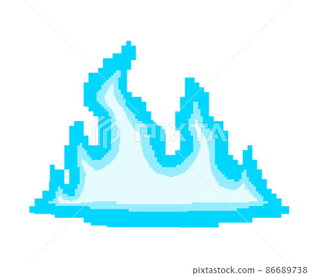 Blue flame (pixel art) - Stock Illustration [86689738] - PIXTA
