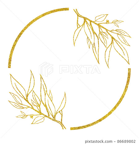 Background material Gold botanical frame Branch... - Stock Illustration ...