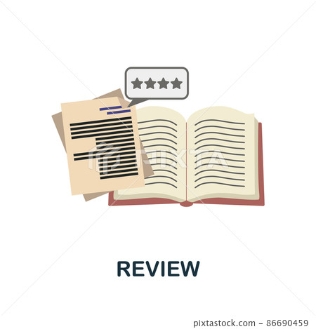 Review flat icon. Colored element sign from... - Stock Illustration ...