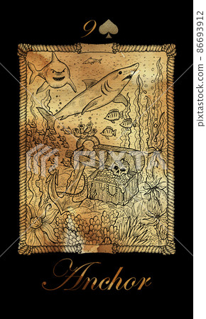 Anchor card from the oracle Old Marine... - Stock Illustration ...