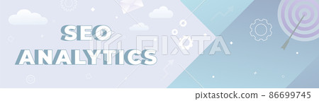 SEO analytics website banner and header... - Stock Illustration ...