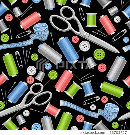 Vector Sewing Seamless Pattern - Stock Illustration [86703727] - PIXTA