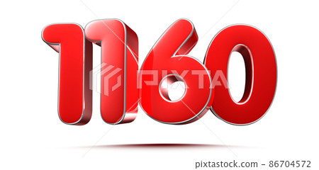 number 1160 red. - Stock Illustration [86704572] - PIXTA