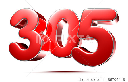 number 305 red. - Stock Illustration [86706448] - PIXTA