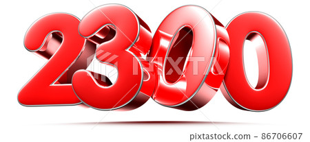 number 2300 red.-插圖素材 [86706607] - PIXTA圖庫