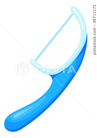 Floss pick. Dental care icon. Cartoon oral... - Stock Illustration ...