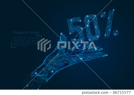 Abstract isolated image of human hand with 50...-插圖素材 [86715577] - PIXTA圖庫