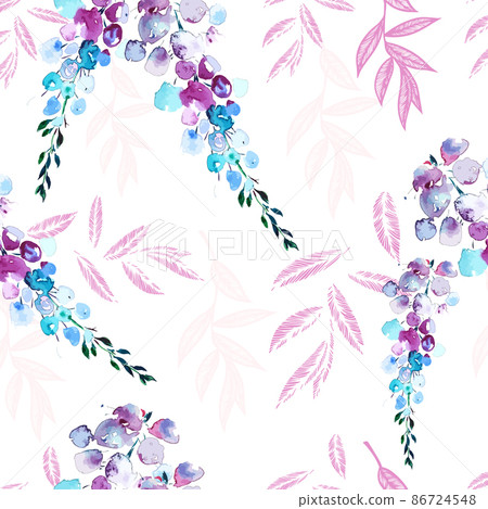 Seamless dry lunaria floral vector pattern.... - Stock Illustration [86724548] - PIXTA