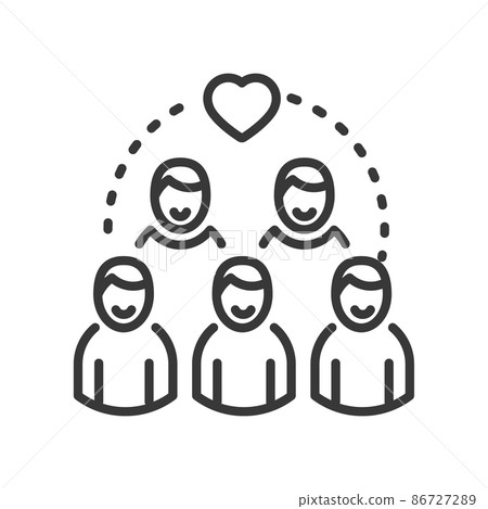 Community - vector line design single isolated... - Stock Illustration ...