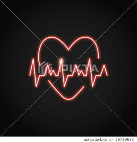 Neon racing heartbeat icon in line style - Stock Illustration [86729658 ...