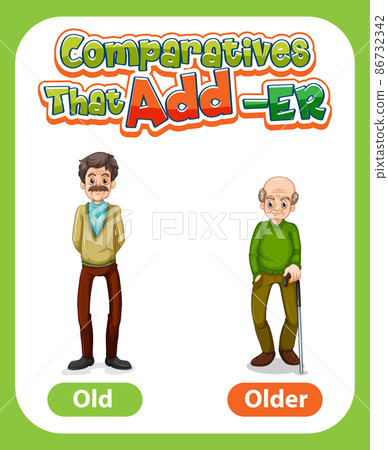 Comparative adjectives for word old - Stock Illustration [86732342] - PIXTA