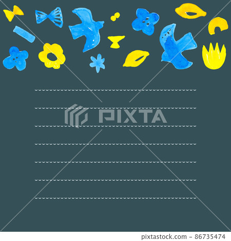 Yellow and blue watercolor letter blue... - Stock Illustration ...