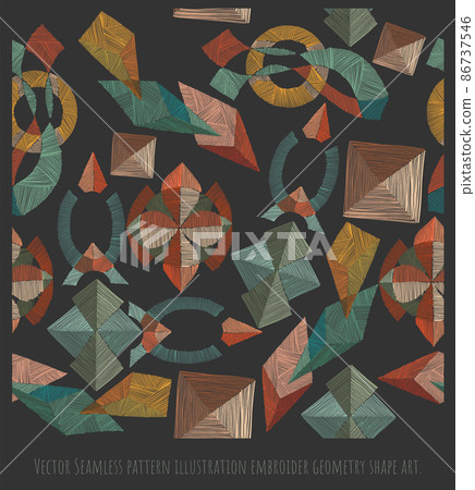 Seamless pattern illustration embroider... - Stock Illustration ...