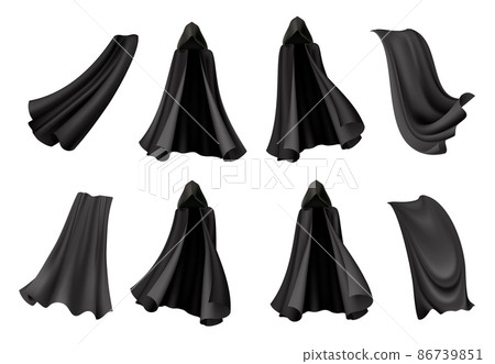 Black Cloak Icon Set - Stock Illustration [86739851] - PIXTA