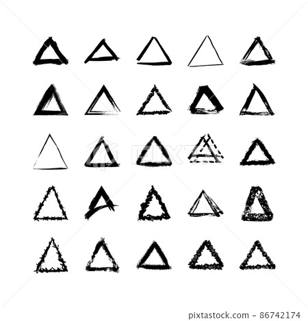 Collection of textured triangular frames... - Stock Illustration ...