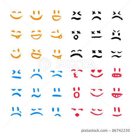 Set of vector emoticons, smiley, kaomoji, and... - Stock Illustration ...