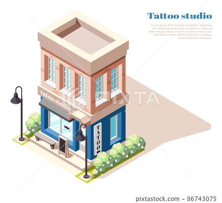 Tattoo Studio Isometric Composition - Stock Illustration [86743075] - PIXTA