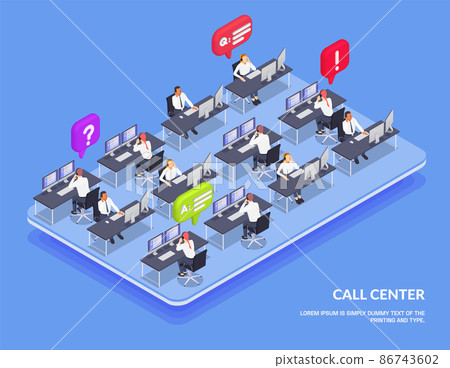 Customer Service Isometric And Colored Composition - Stock Illustration ...