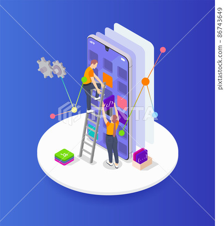 Programming Coding Development Isometric... - Stock Illustration ...