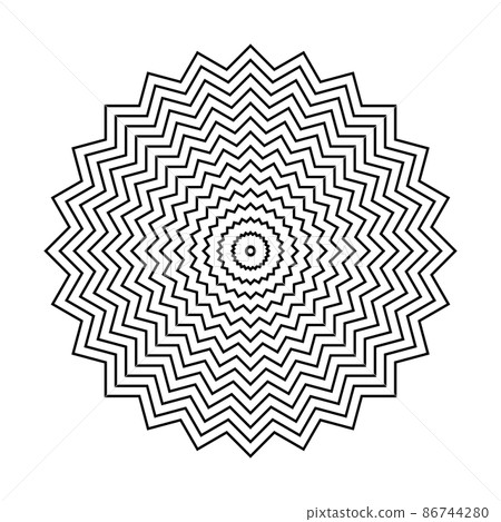 Abstract circle zig zag lines pattern. - Stock Illustration [86744280 ...