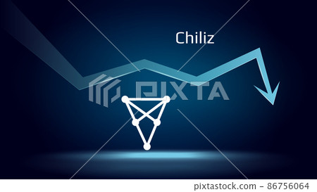 Chiliz CHZ in downtrend and price falls down....-插圖素材 [86756064] - PIXTA圖庫