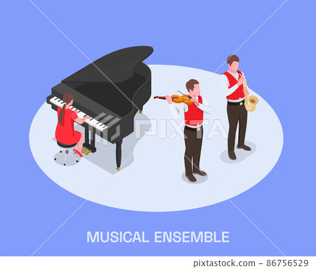 Musical Ensemble Isometric Composition - Stock Illustration [86756529 ...