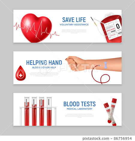 Blood Donor Horizontal Banners - Stock Illustration [86756954] - PIXTA