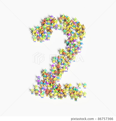 Graphics of people lined up in the shape of "2"... - Stock Illustration ...