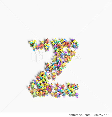 Graphics of people lined up in the shape of "z"... - Stock Illustration ...