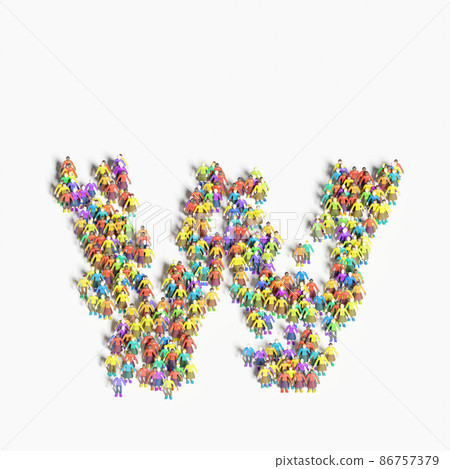 Graphics of people lined up in the shape of "w"... - Stock Illustration ...