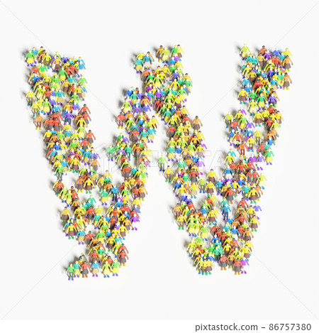Graphics of people lined up in the shape of "w"... - Stock Illustration ...