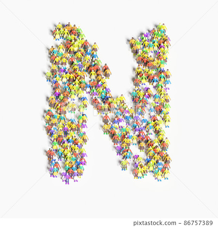 Graphics of people lined up in the shape of "n"... - Stock Illustration ...