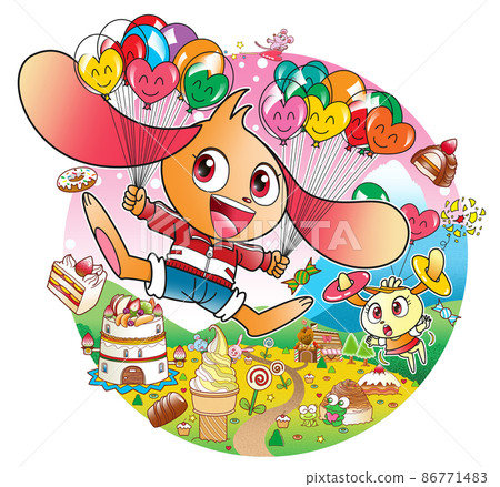 Rabbit, character, candy country, image - Stock Illustration [86771483 ...