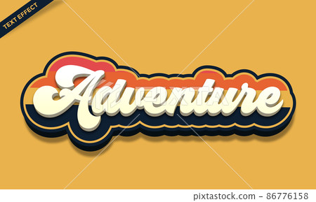 vintage lettering adventure text effect - Stock Illustration [86776158 ...