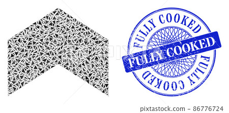 Textured Fully Cooked Stamp and Triangle... - Stock Illustration ...
